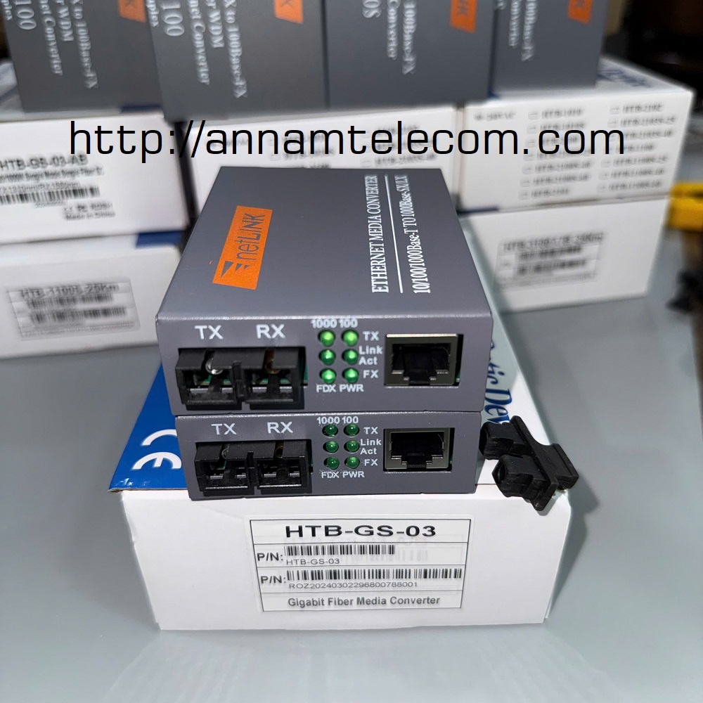 Bộ chuyển đổi quang điện 1 cổng Gigabit Ethernet + 1 cổng quang Single ...